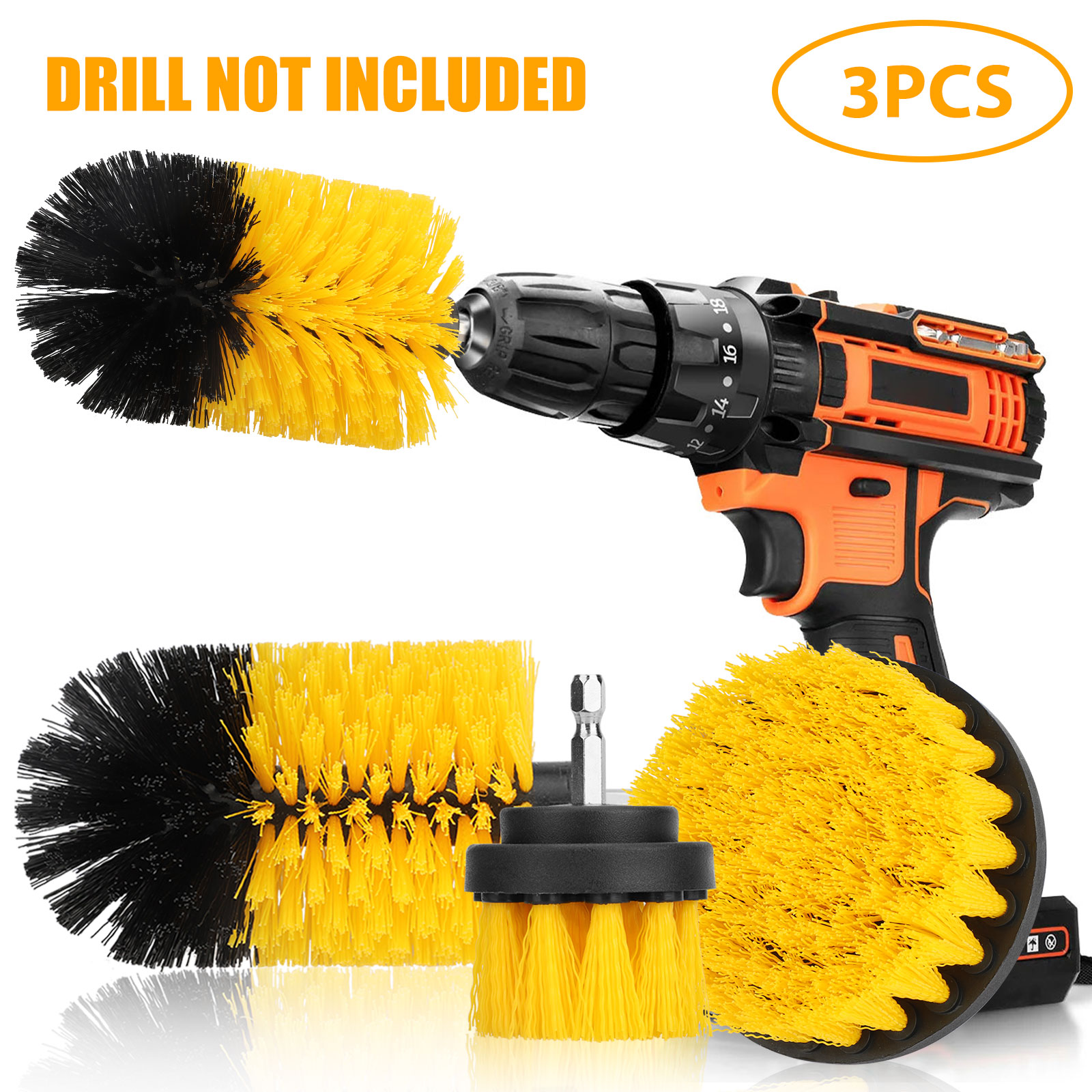 Drill Brush Attachments Set Scrub Pads Sponge Power Scrubber Wash ...