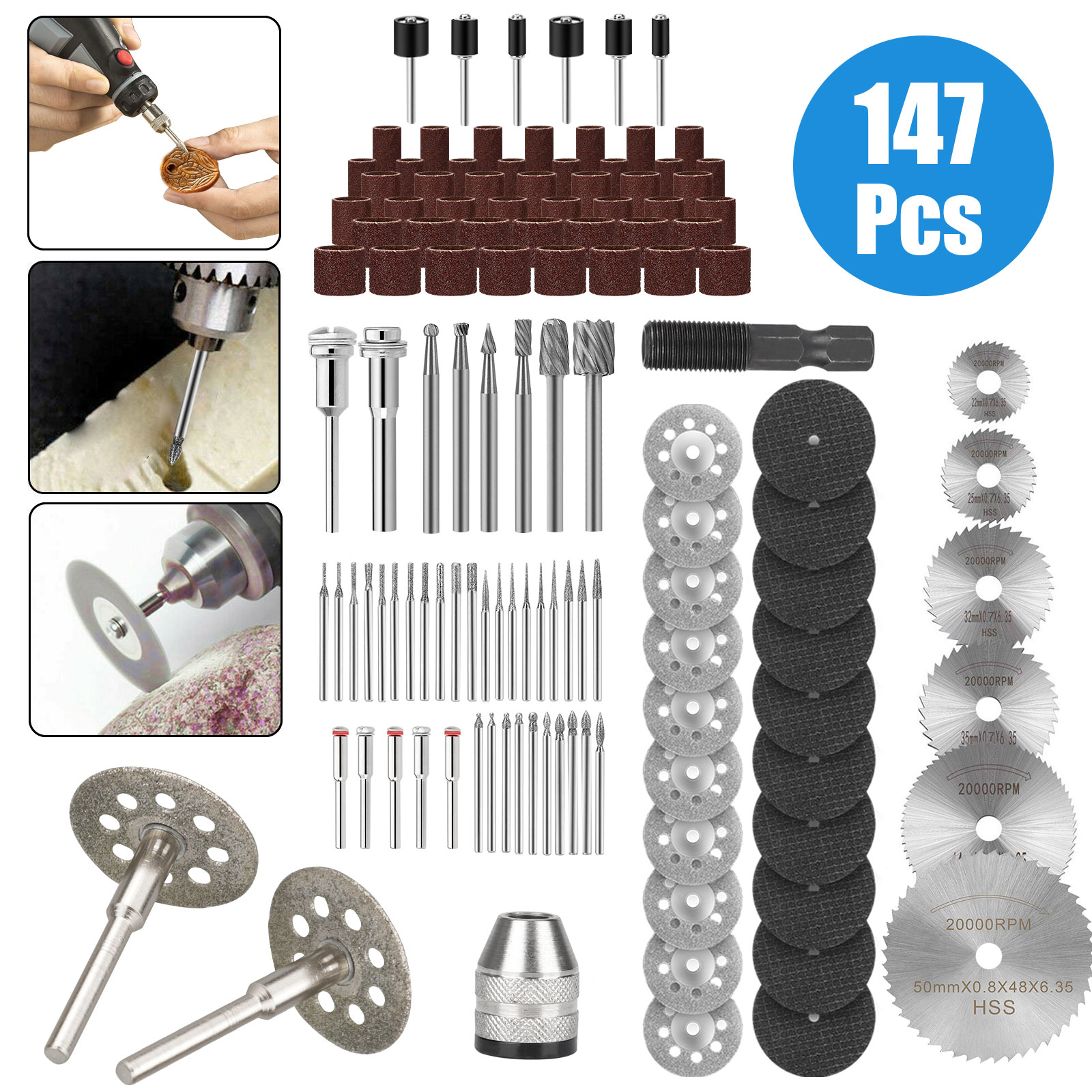 30-50pcs Diamond Cutting Wheel For Dremel Rotary Tool Die Grinder Cut ...