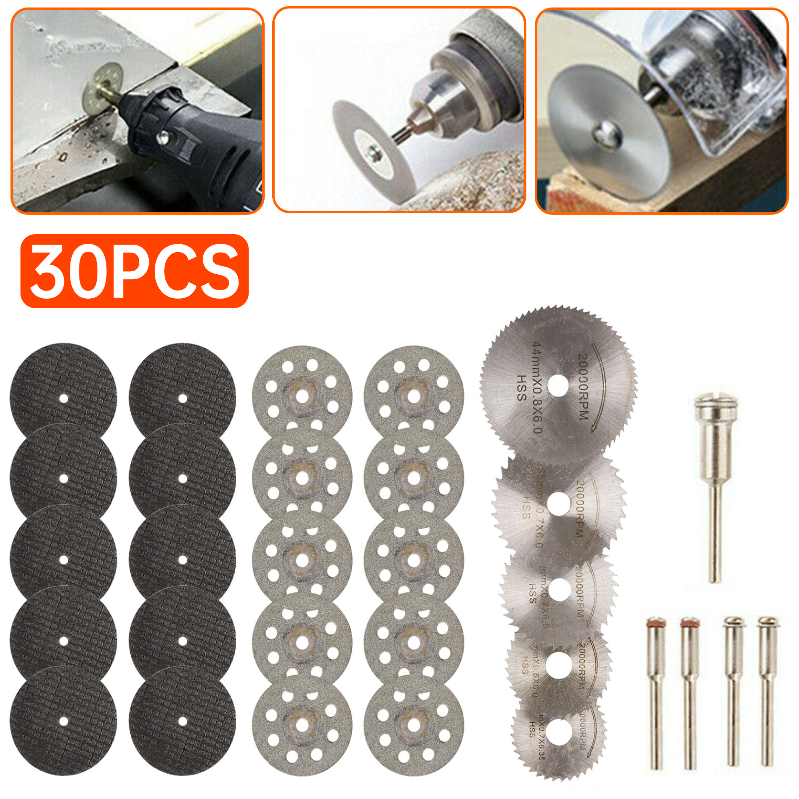 30-50pcs Diamond Cutting Wheel For Dremel Rotary Tool Die Grinder Cut ...